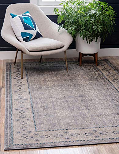 Unique Loom Salzburg Collection Classic Traditional Design Oriental Inspired Area Rug, 10 ft x 13 ft, Gray/Beige
