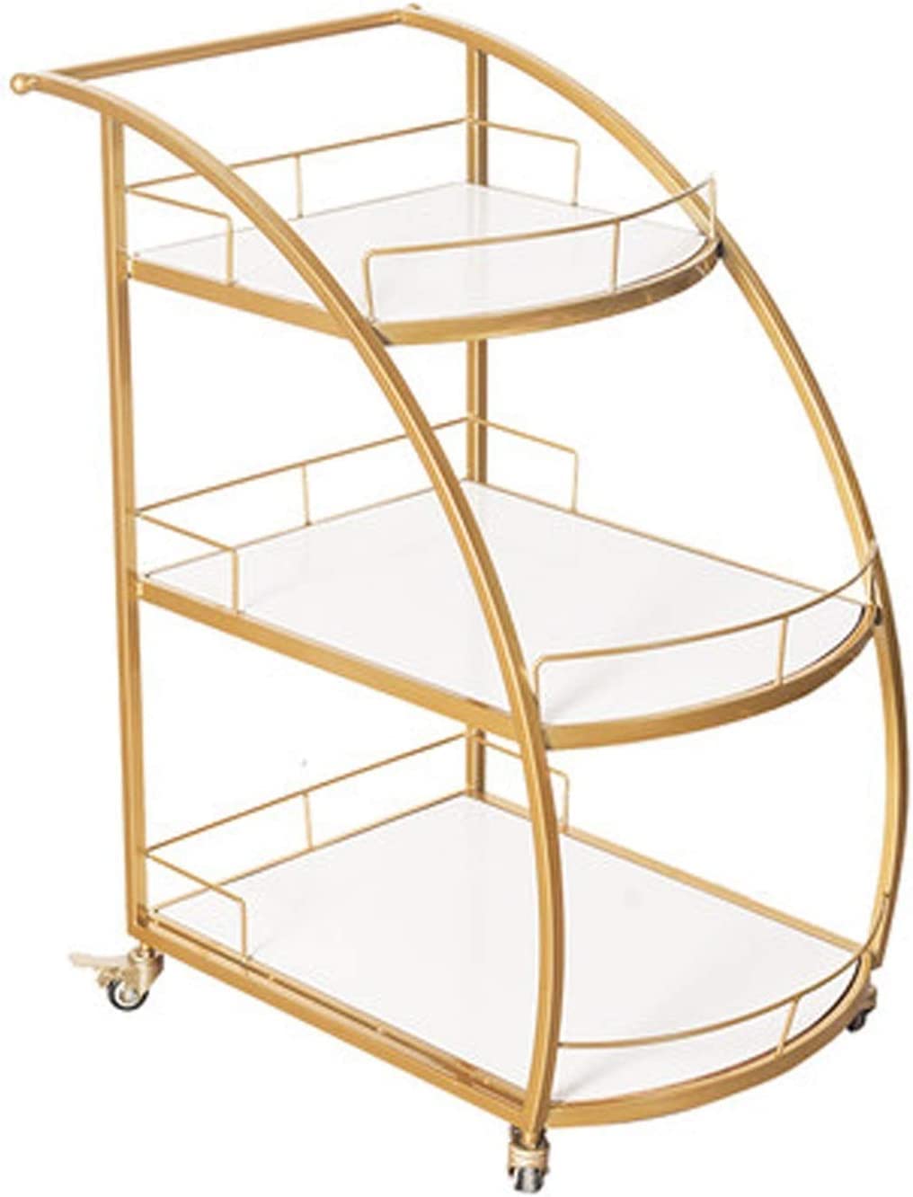 BMINK Functional Trolley Shopping Cart with Storage Box Outdoor Trolley Mini Bar Cocktail Trolley Bar Drinks Cart Camping Trolley Side Table Display Cabinet,for Home, Living Room,3 Tiers