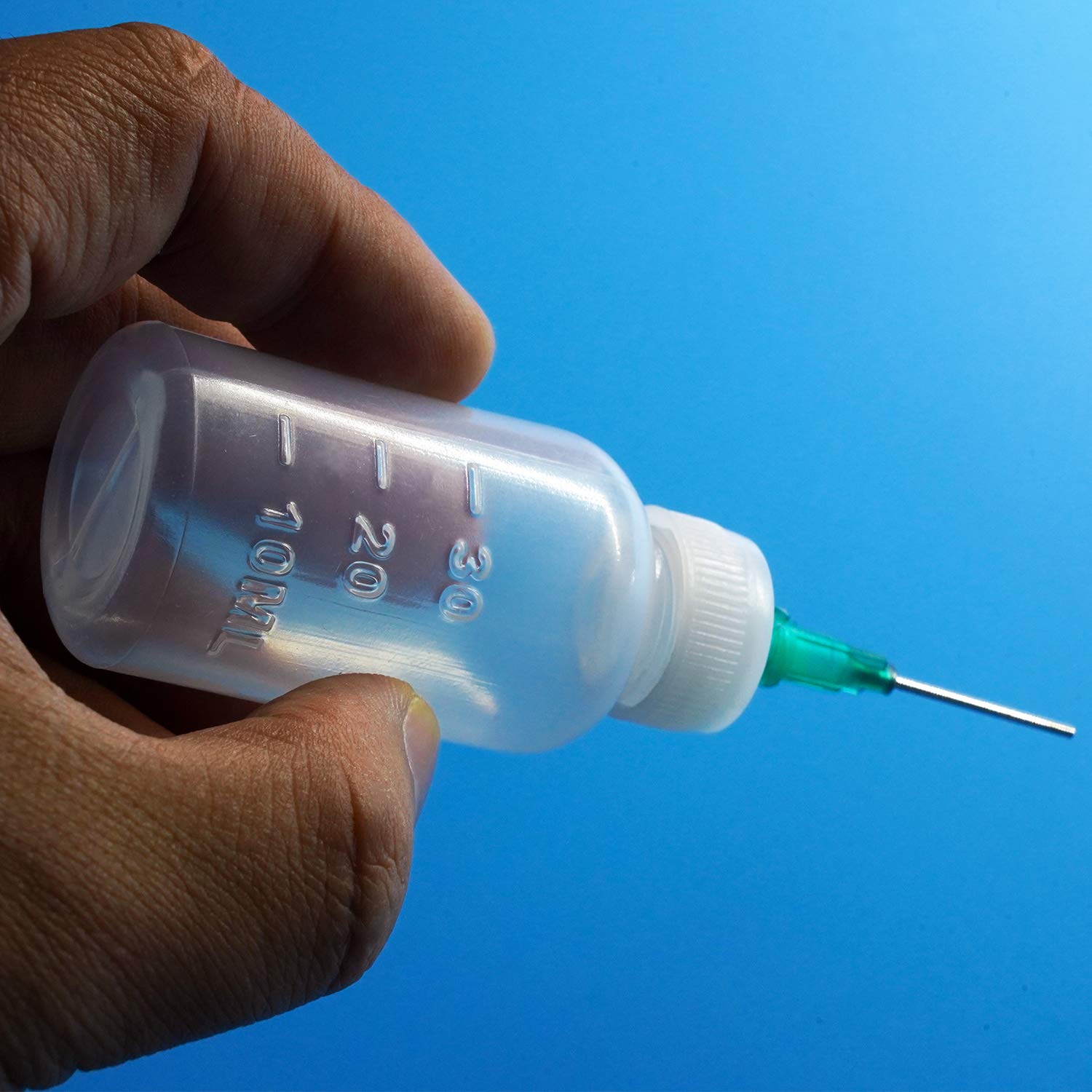 HaBeuniversal Blunt Needle Tip Applicator Bottle Set - 30ml Squeezable Bottles, Storage Caps, 14ga 16ga 18ga Needle Tips and Mini Funnel