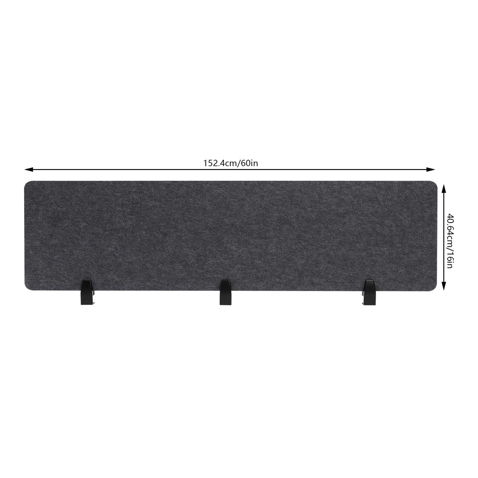 BANLICALI 2 Pcs Desk Divider, Modern Stand Up Desk Divider Privacy Panel, Desktop Clamp-On Privacy Board Clamps for Desk Partition, for Classrooms, Libraries, Business 60x16 Inch (Anthracite Gray)