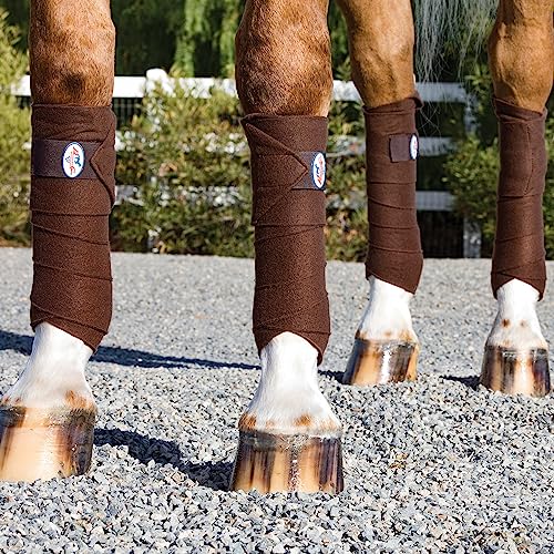 Professional's Choice Polo Wraps Double-Sided Fleece | Secure Hook and Loop Closure | Nine feet Long | Machine Washable | Chocolate