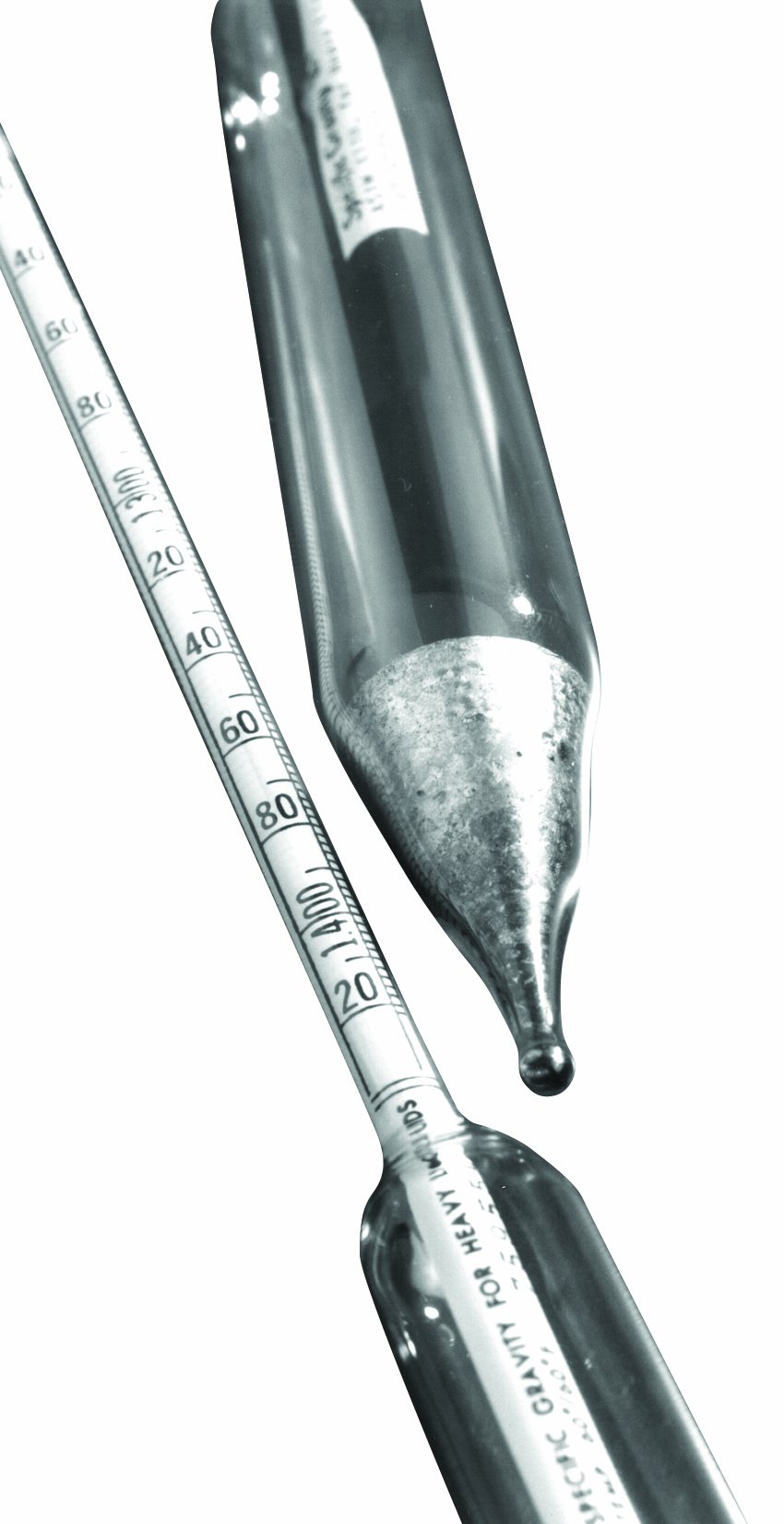 Thomas Durac Specific Gravity Plain Form Hydrometer, Heavier Than Water, 1.000 to 2.000 Range, 300mm Length