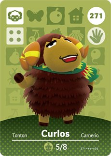 Curlos - Nintendo Animal Crossing Happy Home Designer Amiibo Card - 271