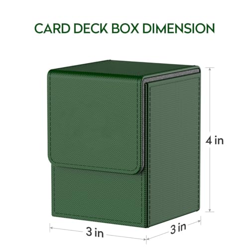 Bheddi Card Deck Box compatible with YGO Cards, Card Holder Cases with 2 Dividers per Holder, Large Size Fit 110 Cards (Exodia) (Green)