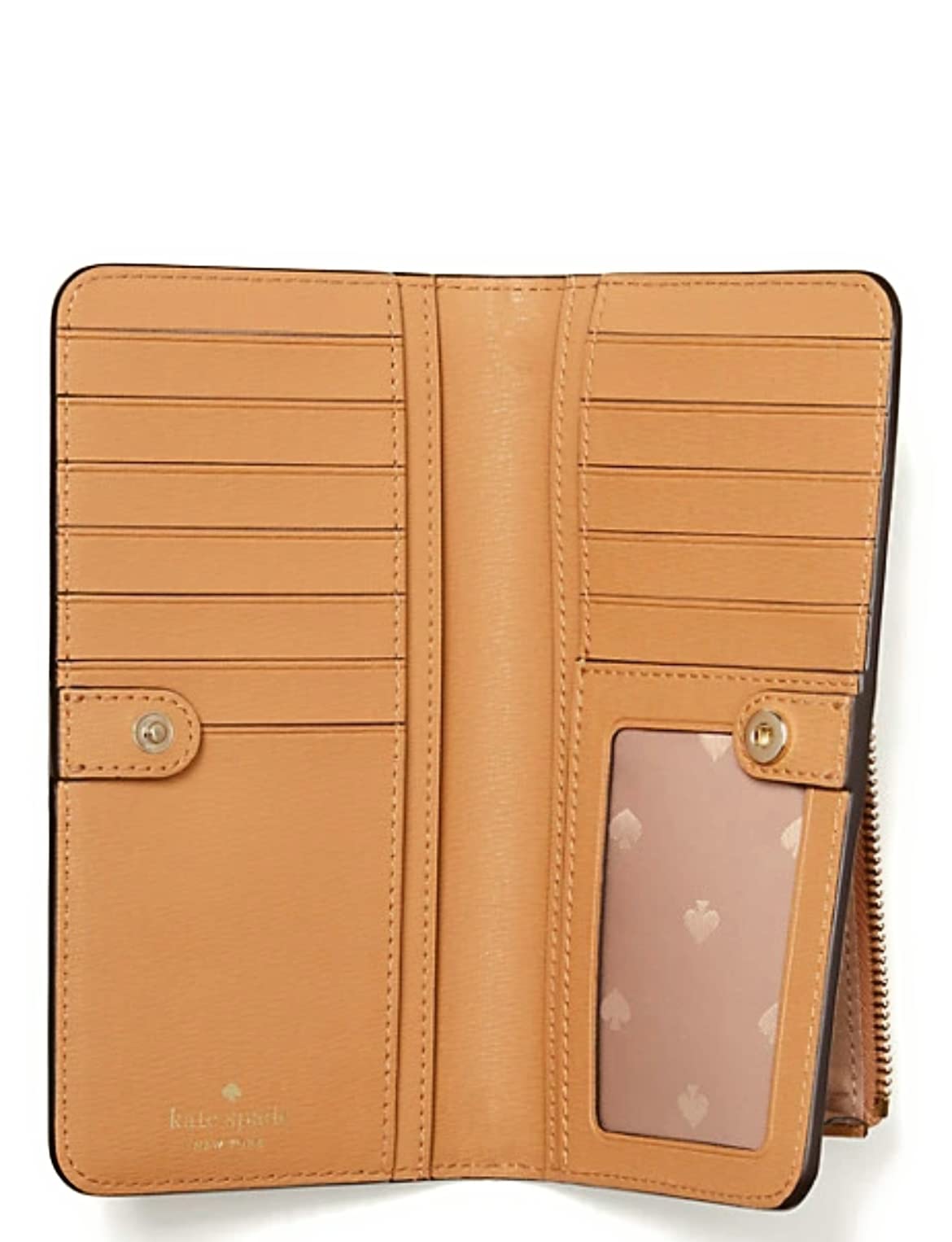 Kate Spade New York Darcy Large Slim Bifold Leather Wallet In Saddle/Gold