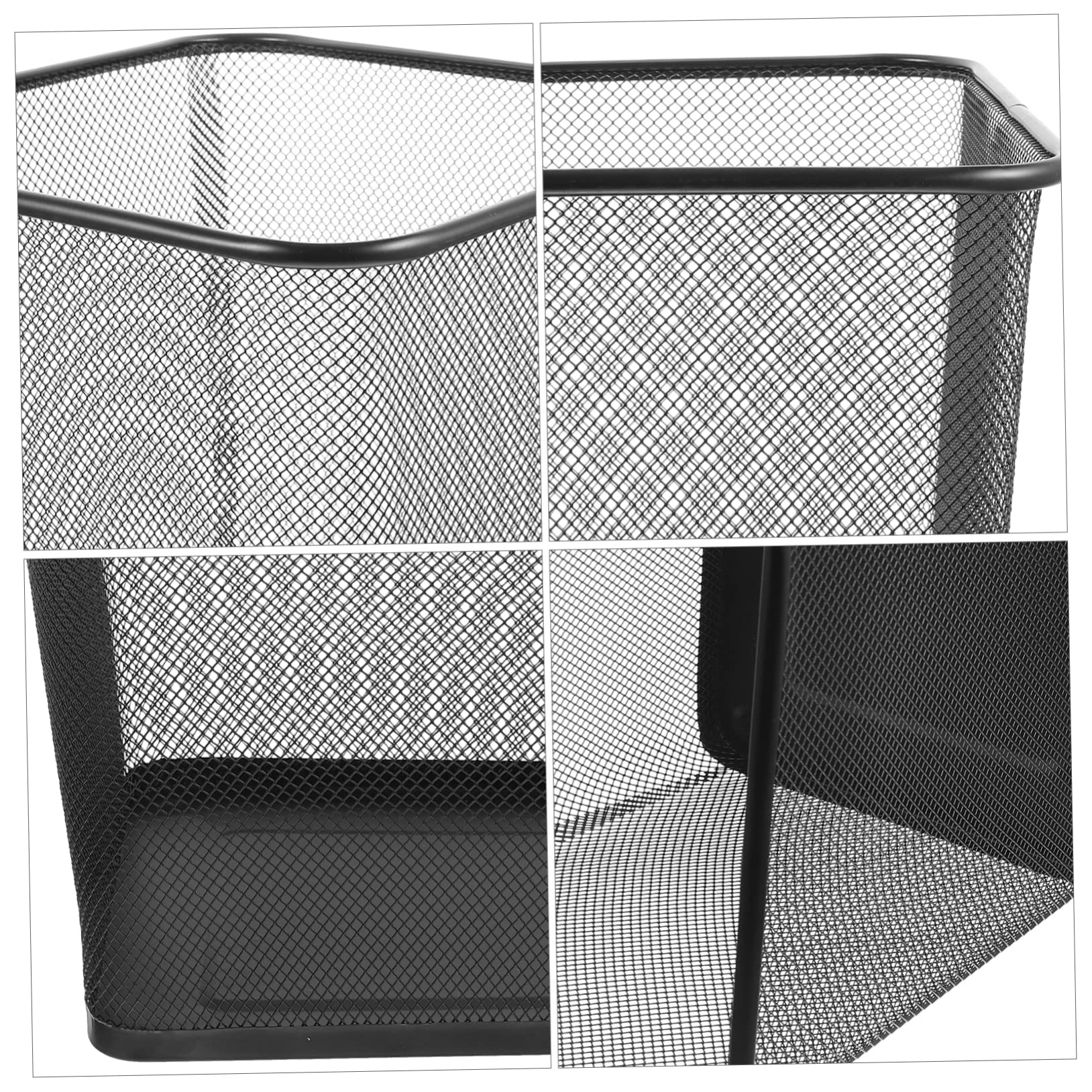 Cabilock Garbage Can Containers with Lids Garbage Container Bin Trashcan for Your Kitchen Basket Bins Lightweight Trash Garbage Bin Bedroom Mesh Trash Can Small Trash Can Bucket Black Iron