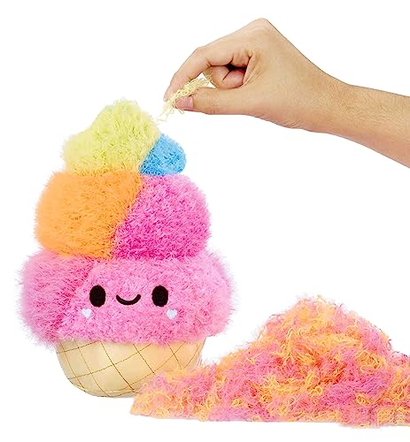 Fluffie Stuffiez Ice Cream Large Collectible Feature Plush 11" - Surprise Reveal Unboxing with Huggable ASMR Fidget DIY Fur Pulling, Ultra Soft Fluff