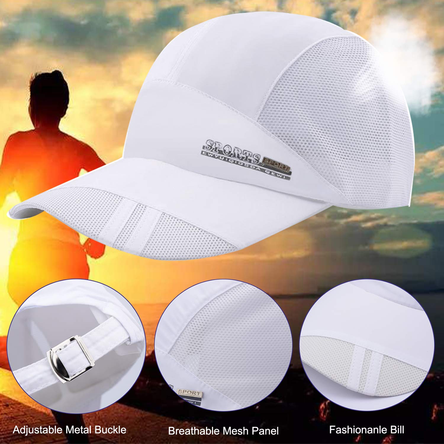 Baseball Cap Quick Dry Mesh Back Cooling Sun Hats Sports Caps for Golf Cycling Running Fishing