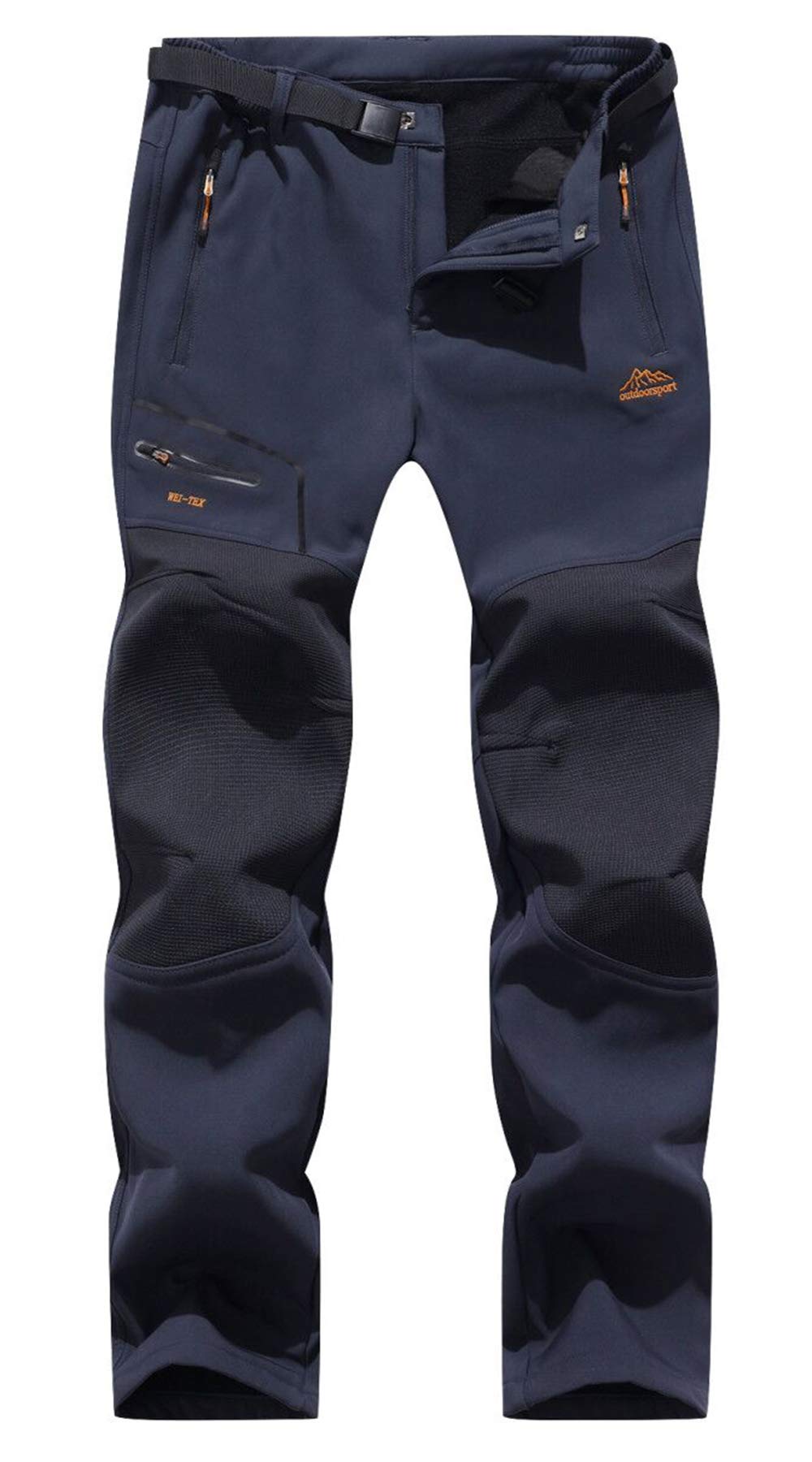 BenBoy Men's Snow Ski Outdoor Waterproof Windproof Fleece Cargo Hiking Pants,AN-SF1602M-Blue-S