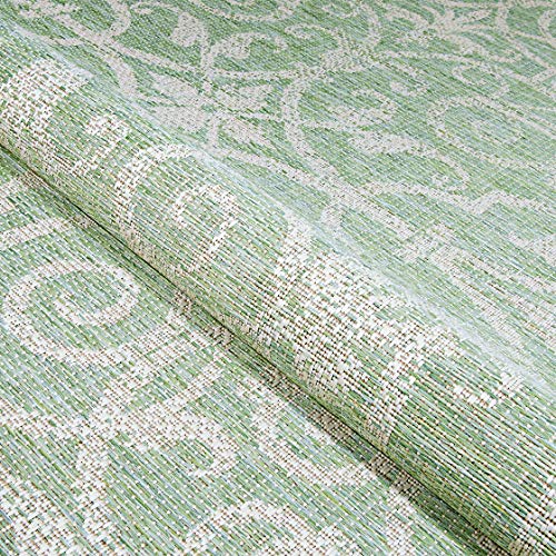 Couristan Monaco Summer Quay Indoor/Outdoor Area Rug, 3'9" x 5'5", Ivory/Light Green