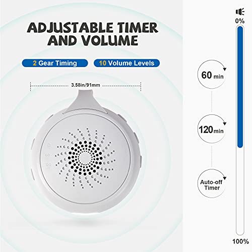 Portable Sound Machine, White Noise Machine with Night Light for Baby & Adults by COMSYNC, Sleep Soothers with 12 Soothing Sounds for Stroller or Car Seat, Rechargeable, Child Lock & Timer