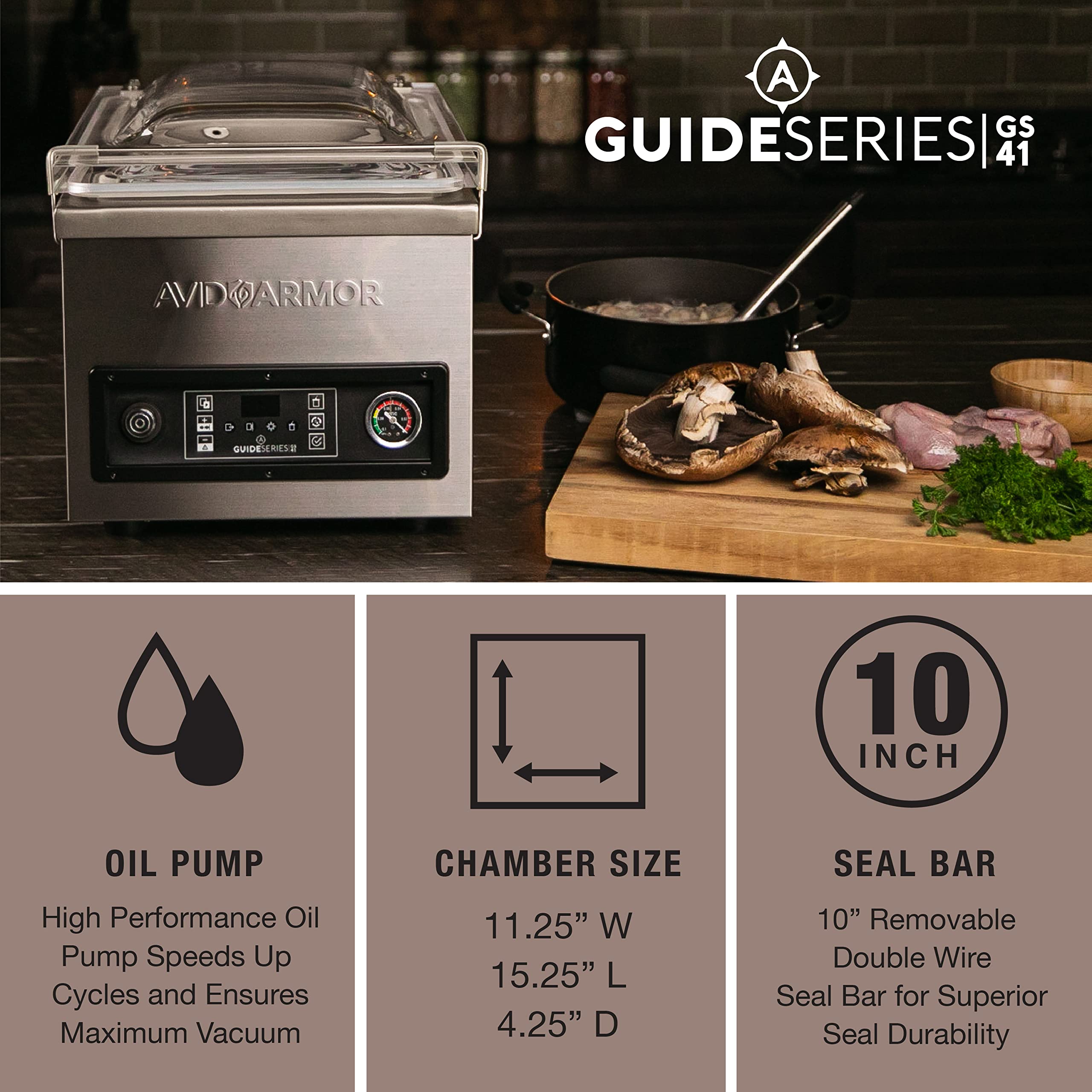 Avid Armor Chamber Vacuum Sealer GS41 with Pump Oil