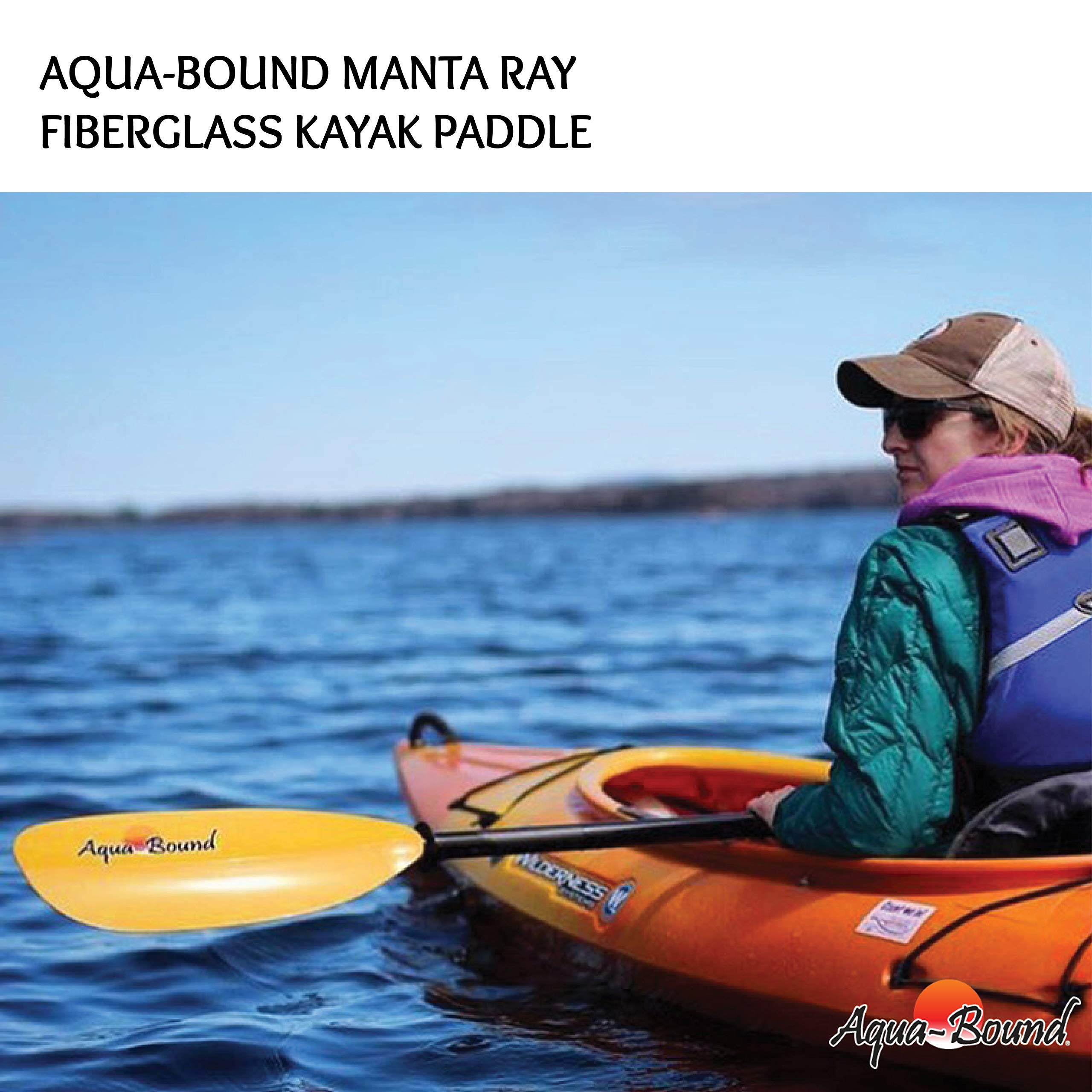 Aqua-Bound Manta Ray Fiberglass 2-Piece Snap-Button Kayak Paddle