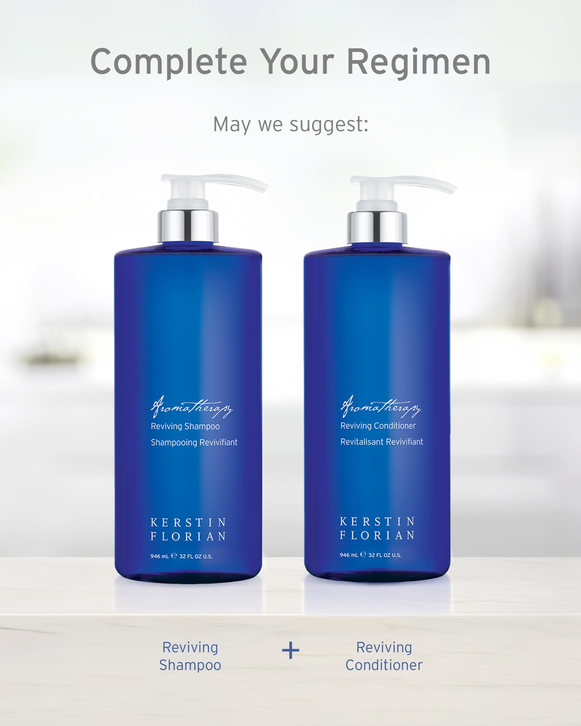 Kerstin Florian Reviving Shampoo | Moisturize & Boost Shine | Aloe and Wheat Protein Detangle & Hydrate Dull Hair | All Hair Types (32 fl oz)