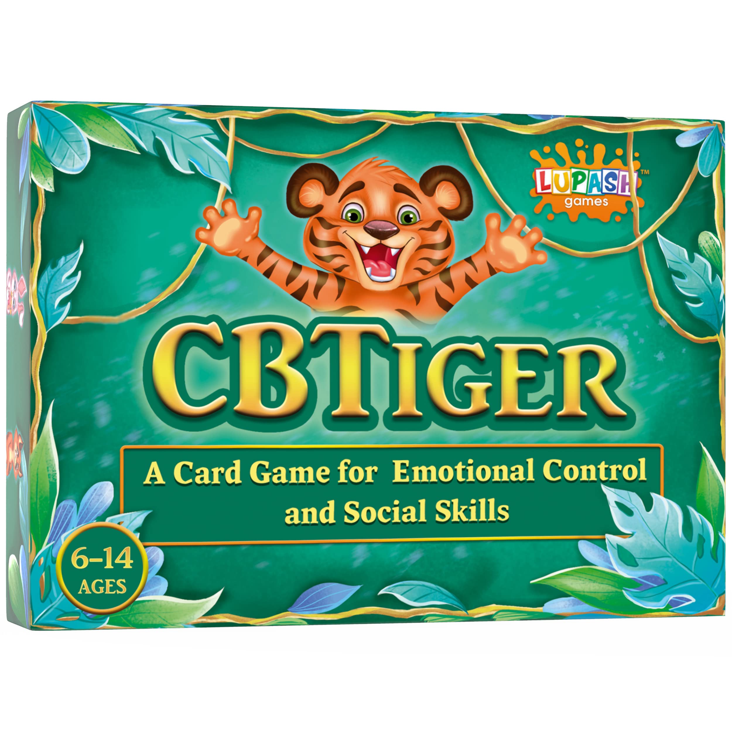 Lupash Games CBTiger-Therapy Games for Kids - Created by a Professional Therapist - High Grade Cardboard - Develop Social Skills - Practice Emotional Awareness - Improves Anger Control -for Counselors