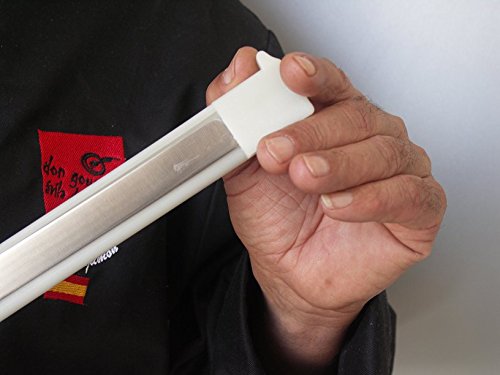 Ham Carving Knife with Anti-accident Protection 12-Inch - Flexible Stainless Steal Ham Slicing Knife for Slicing Serrano, Ibérico Ham & Italian Prosciutto