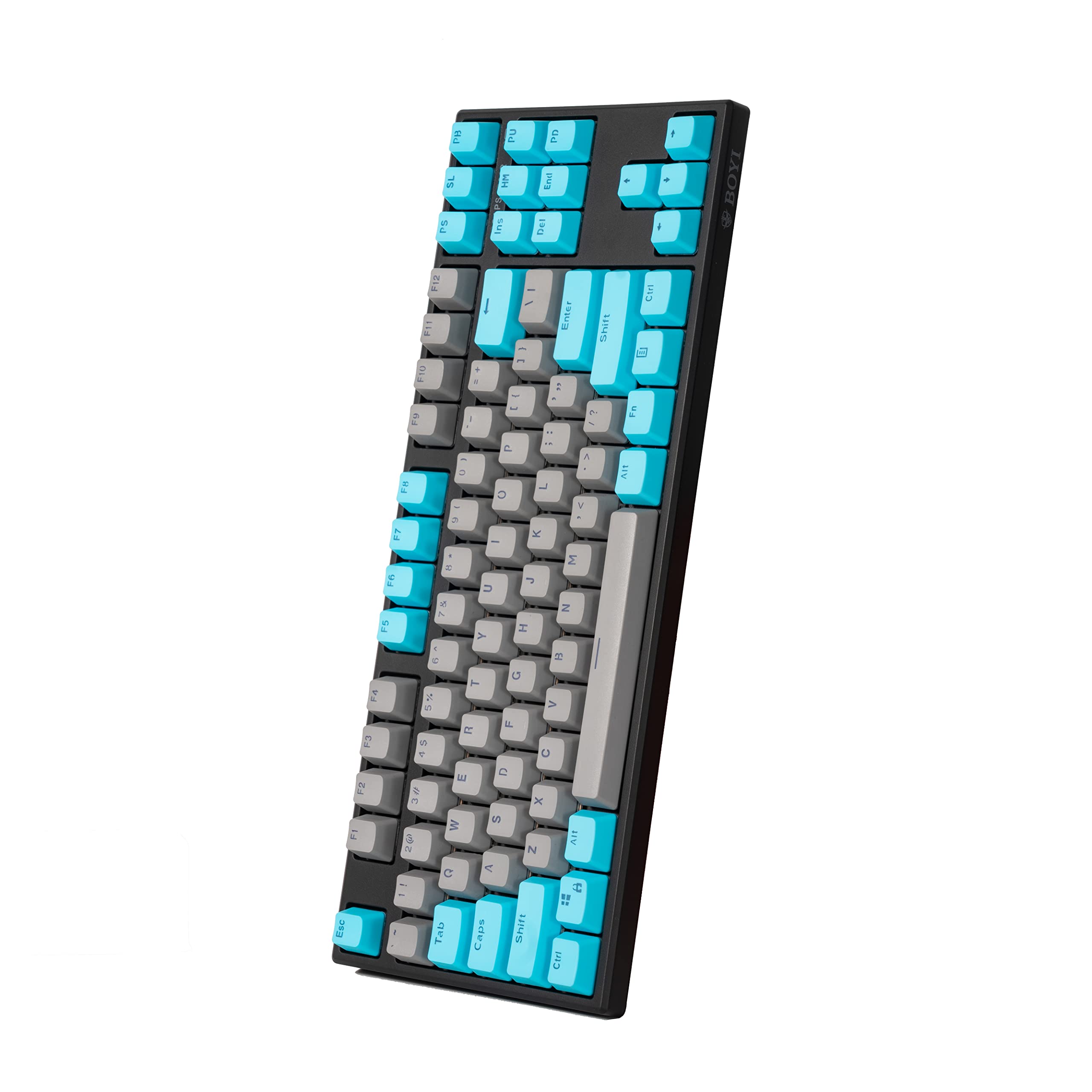 BOYI IK87 Hot Swappable TKL RGB Mechanical Keyboard,87 Keys Bluetooth 5.0 Wireless/Wired Dual Mode 75% PC Gaming Keyboard Gateron Yellow Switch for Windows Mac Gamers(BOYI Matcha XDA Keycaps)
