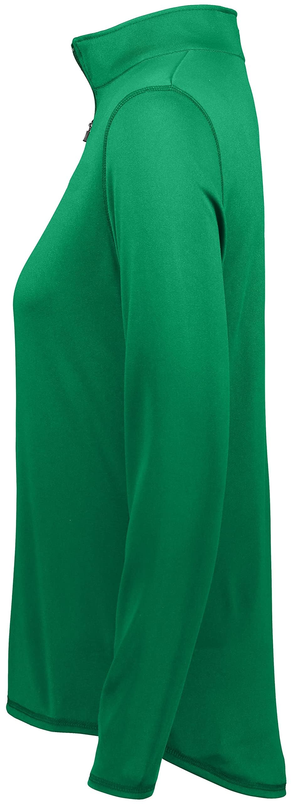 Augusta Sportswear Ladies Attain Wicking 1/4 Zip Pullover - Women's Running Long Sleeve Jacket with Sun Protection, Kelly, Large