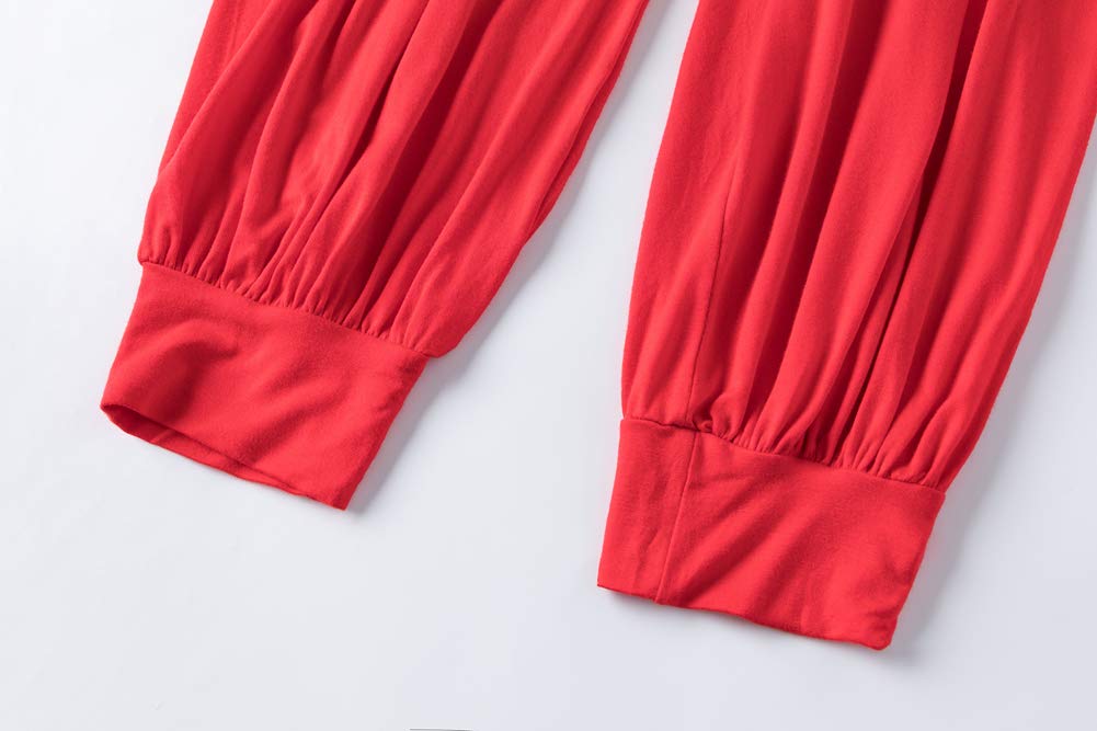 AvaCostume Womens Modal Cotton Soft Yoga Sports Dance Harem Pants, XXL, Red