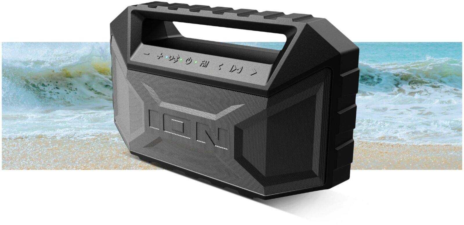 Aquaboom Max Portable Boombox Stereo Speaker Bluetooth with FM Radio, Waterproof, Mudproof & Sandproof IP67 for The Beach