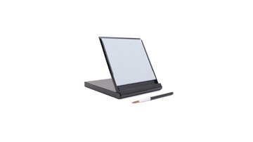 Mini Buddha Board Art Set: Water Drawing Writing Board w/ Mini Water Brush for Mindfulness & Meditation – Zen Based Drawing Board - Painting & Art Supplies – Ideal Relaxation Gifts (5” x 5”, Black)