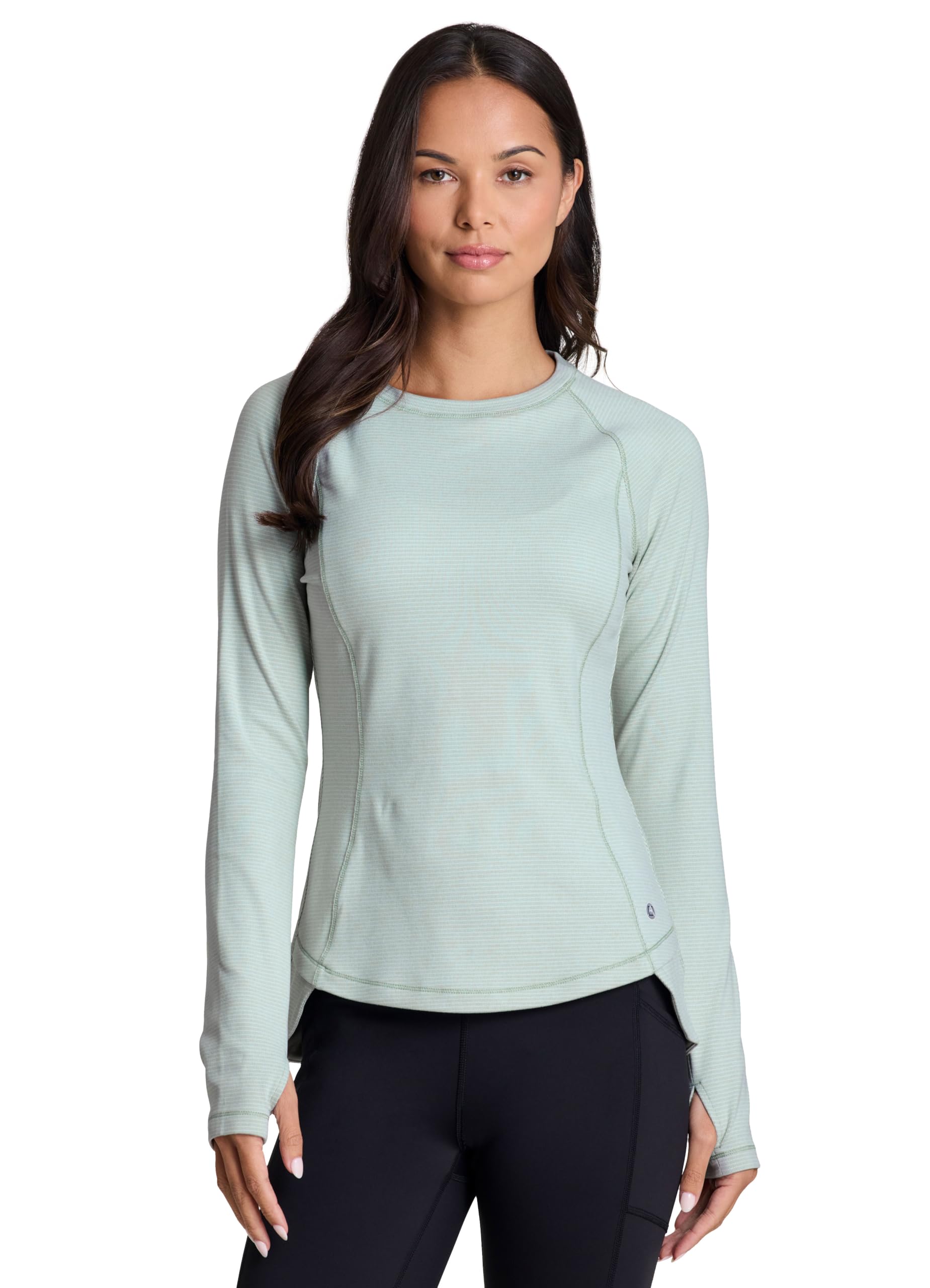 Avalanche Long Sleeve Tee for Women Super Soft Hiking Running Top Caramel Stripe L