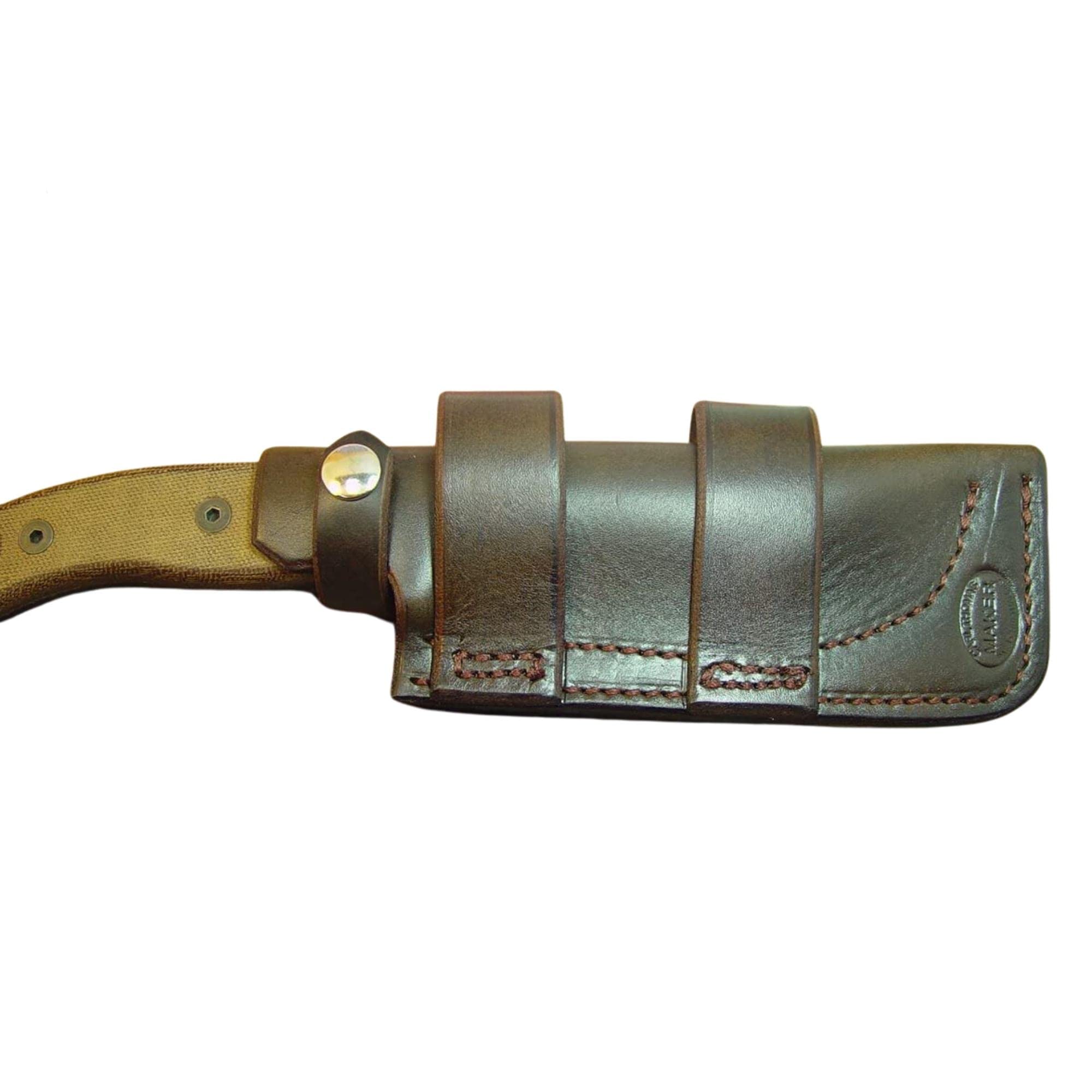 Custom Made Ontario Rat 5 Horizontal Knife Sheath Made Out of 9 oz. Leather.