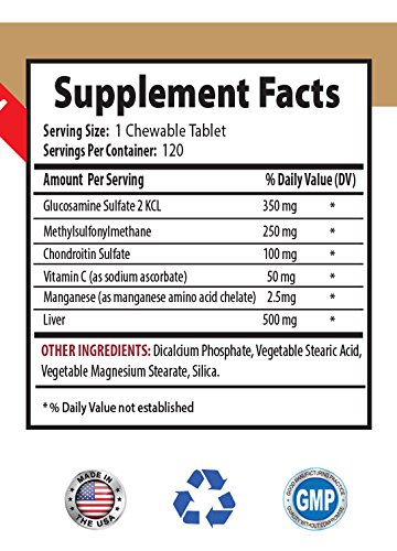 Dog Joint Supplement chewable - Dog Hip and Joint Support - Premium Formula - Dog Bites Healthy - msm for Dogs - 2 Bottle (240 Chews)