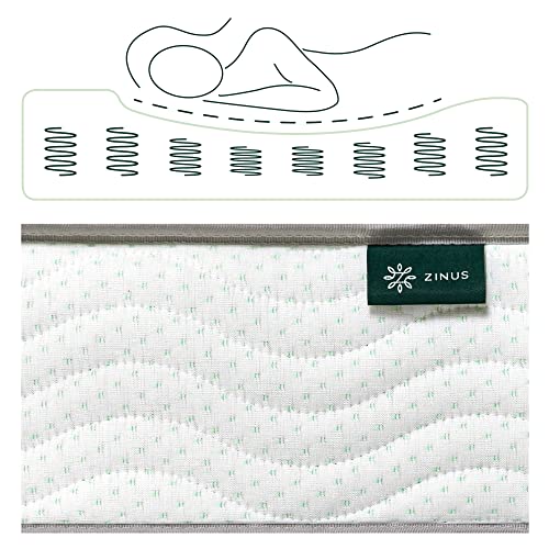 Zinus 6 Inch Foam and SpringMattress / CertiPUR-US Certified Foams /Mattress-in-a-Box, Twin, White