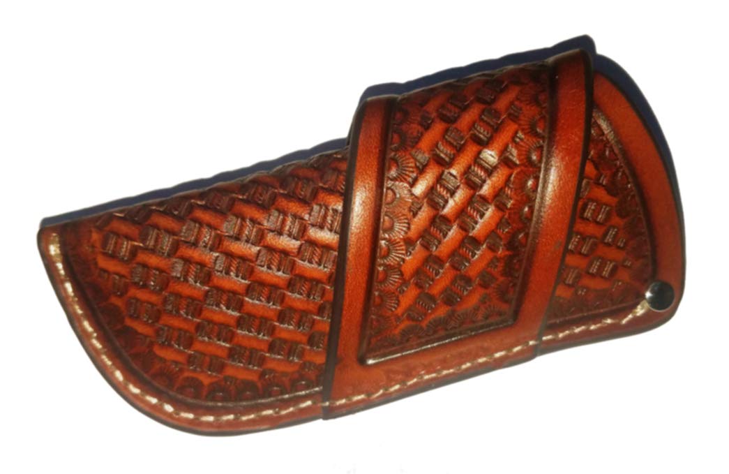 Custom Nocona Weave Back the Blue Side Draw Knife Sheath left side