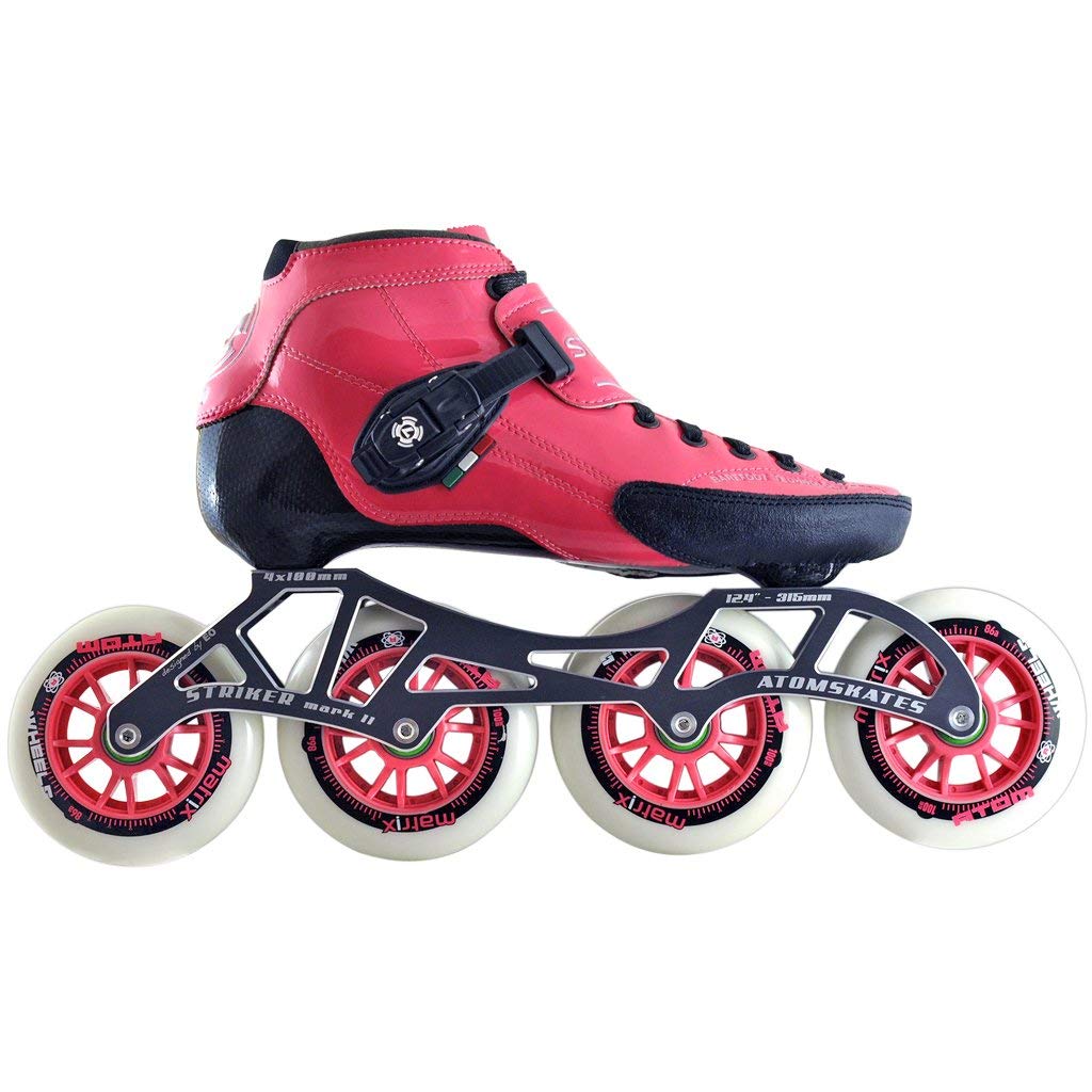 Atom Luigino Strut Inline Skate Package (Atom Matrix Wheels 100mm, Bionic ABEC 7, Pink, 7, Striker Mark 2 12.8 4x105 165/195mnt)