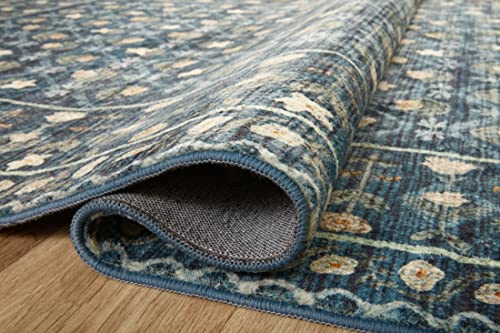 Loloi Rifle Paper Co. x Eden Collection EDE-03 Lattice Indigo 3'-6" x 5'-6" Accent Rug