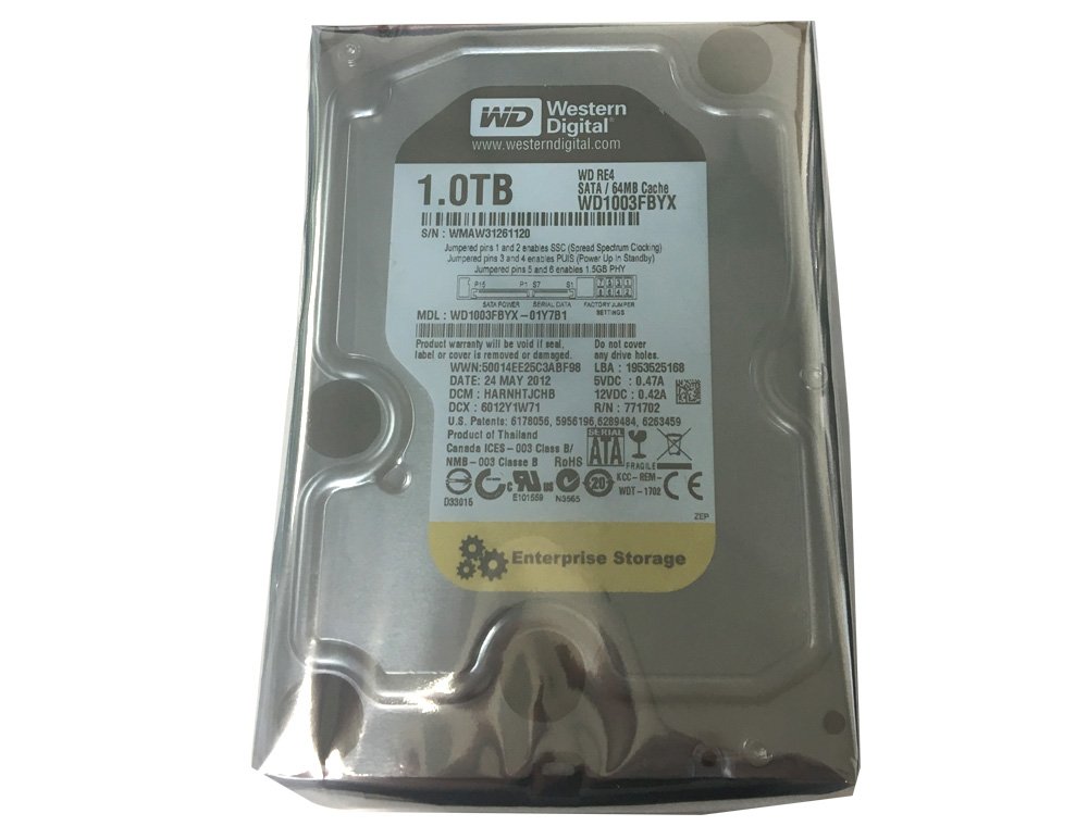 Western Digital RE4 WD1003FBYX 1TB 7200RPM 64MB Cache SATA 3.0Gb/s 3.5in (Enterprise Grade) Internal Hard Drive - [Renewed] w/ 1 Year Warranty