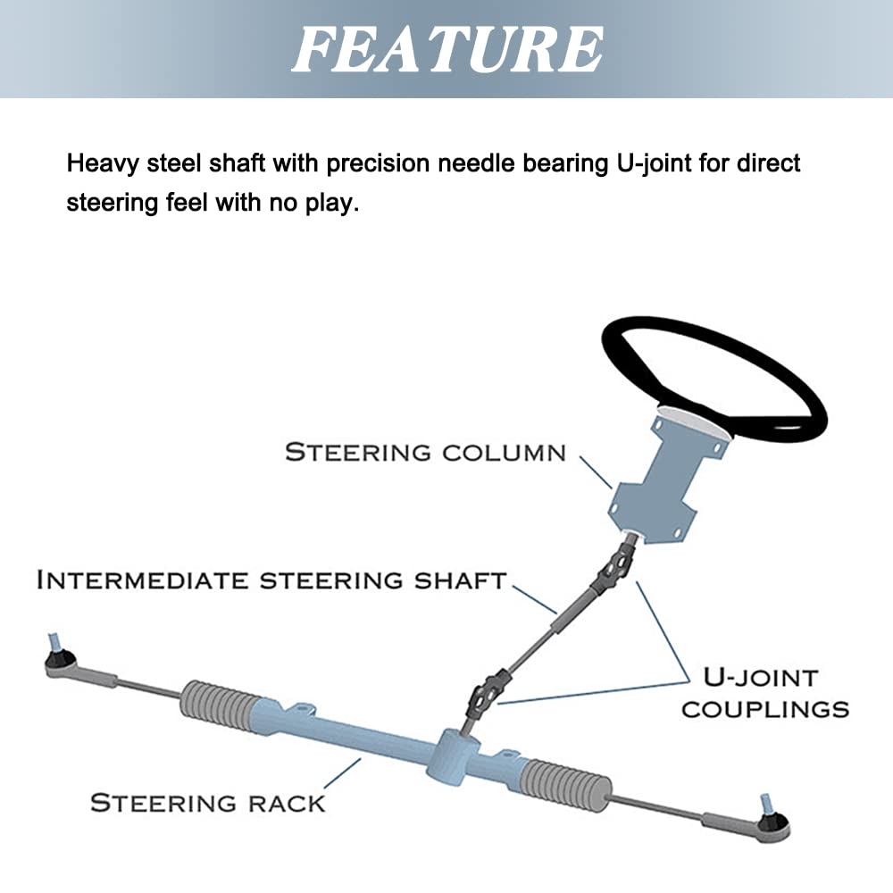 Apeixoto Intermediate Steering Shaft Steering Columns Compatible with Chevy GMC Cadillac Hummer with OE Replace # 19329330, 88965505, 89060582, 19149105, 19153614