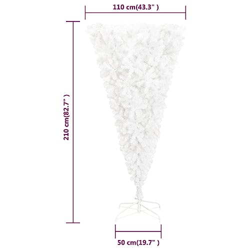 Asomie Upside-Down Artificial Christmas Tree with Stand White 7 ft Home Garden Decor Seasonal Holiday Decorations Christmas Trees Celebrate Standing US Stock Fast Shipment White
