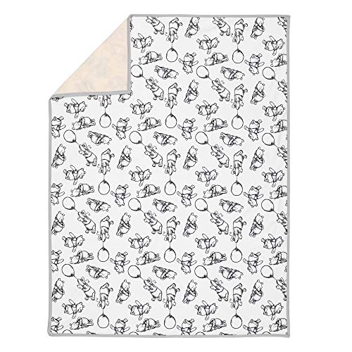 Lambs & Ivy Disney Baby Winnie The Pooh Baby Blanket - Tan/Cream Jersey/Minky