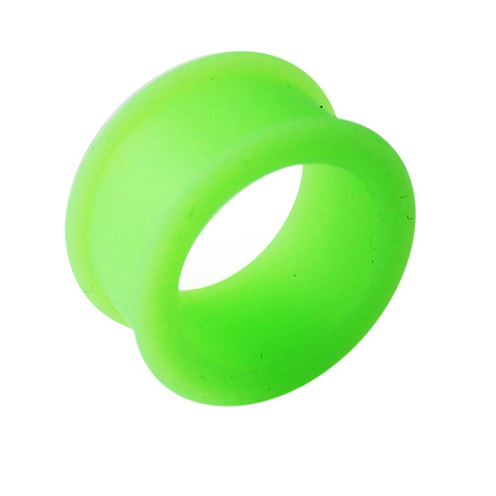 AtoZ Piercing 5/8 Inch - 16MM Green Soft And Flexible Silicone Double Flared Tunnel Ear Plug - Sold by Piece