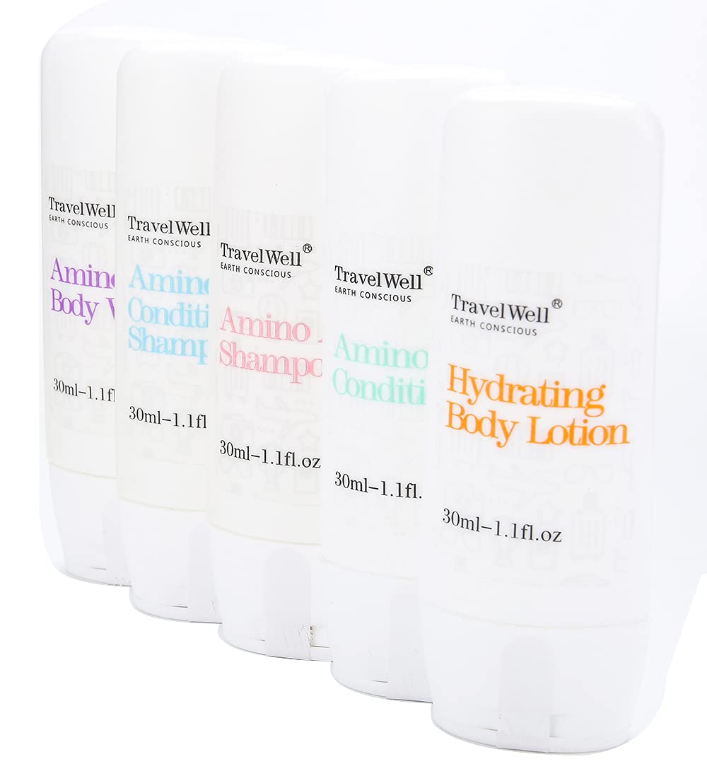 Travel Well Hotel Toiletries Amenities Travel Size Guest Shampoo 1.0 Fl Oz/30ml, Individually Wrapped 50 Bottles per Box