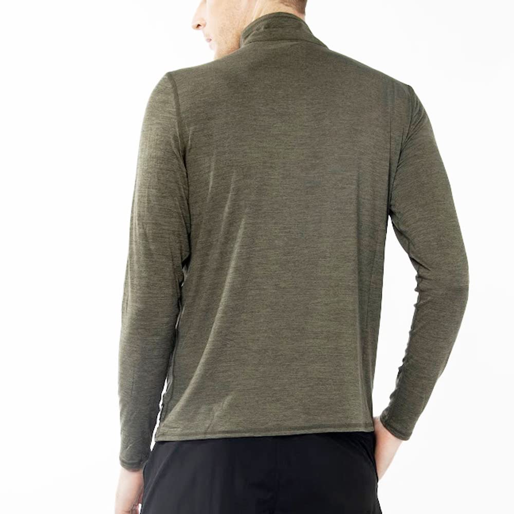 BEAUSE Men's Lightweight Long Sleeve T-Shirts for Home Workout Casual (US, Alpha, Small, Regular, Regular, Green)