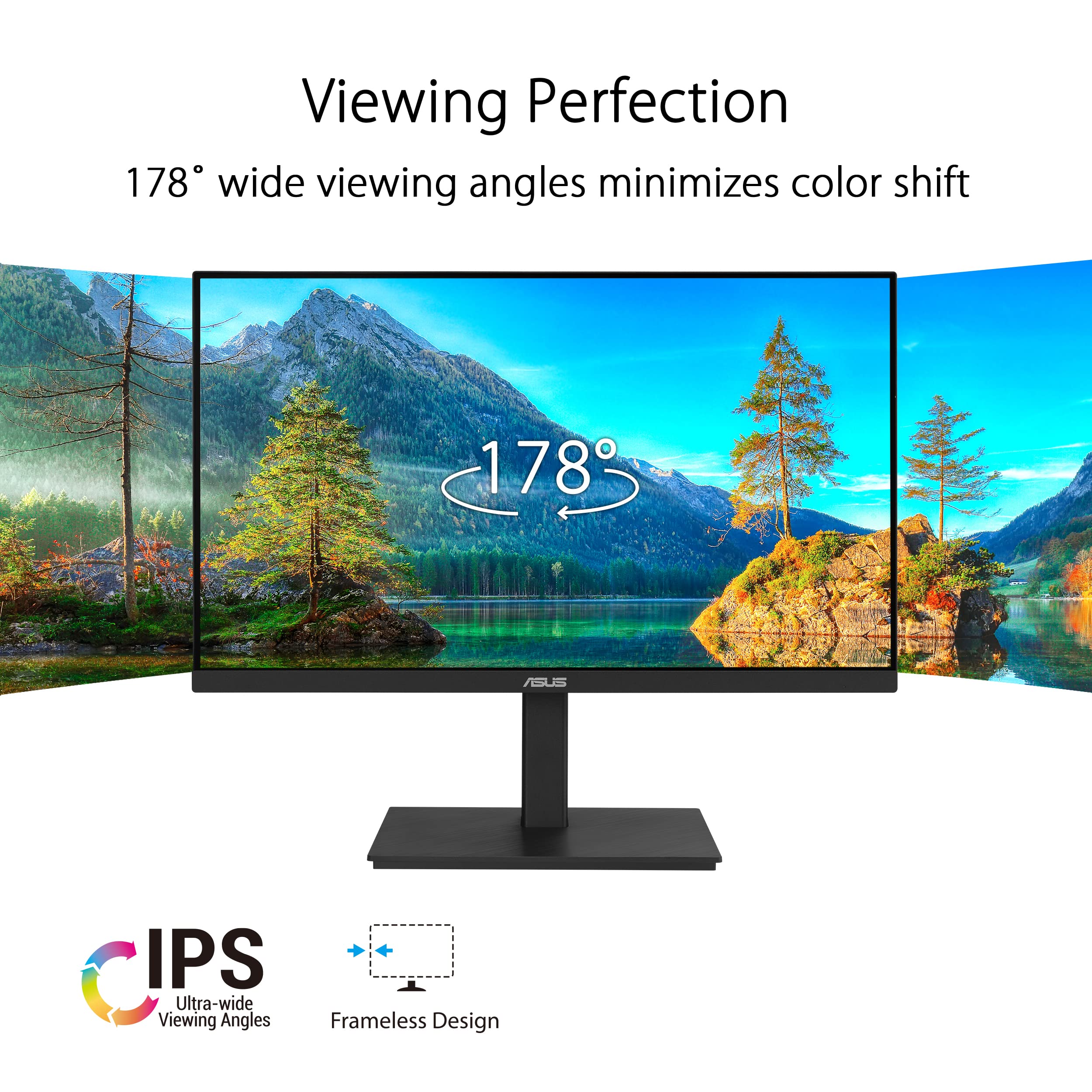 ASUS 27β 1080P Docking Monitor (VA27ECPSN) β Full HD, IPS, 75Hz, Adaptive-Sync, Speakers, Eye Care, Low Blue Light, Flicker Free, RJ45, USB-C, DisplayPort, HDMI, Height Adjustment, VESA Wall Mountable