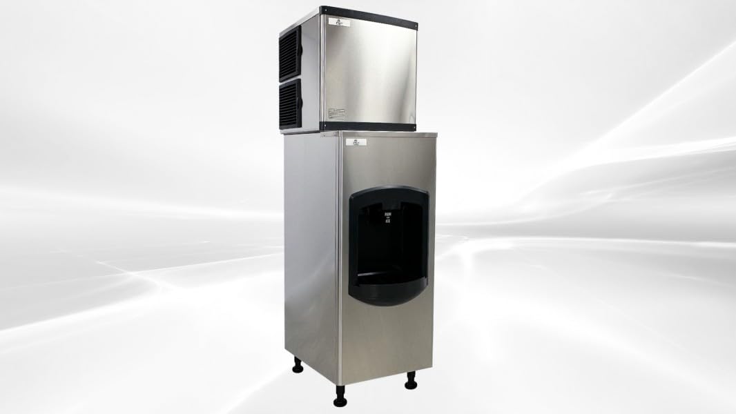 Commercial Ice Maker Hotel Ice Maker with Large Dispenser- 350 lb/per Day NSF Certified HD-130B