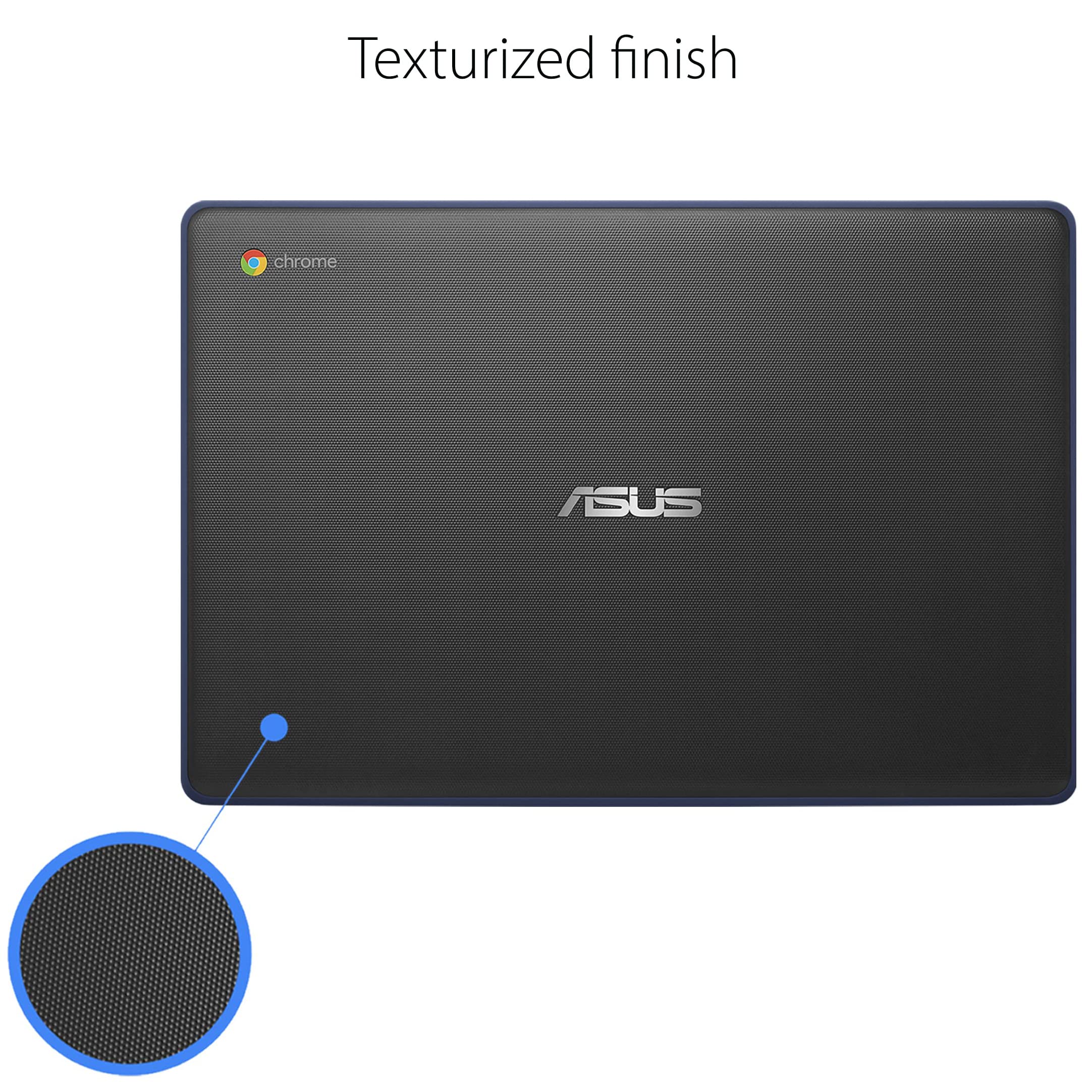 ASUS C403 Chromebook 14" Laptop Computer, Intel Celeron N3350 up to 2.4GHz, 4GB LPDDR4 RAM, 48GB Storage (32GB eMMC + 16GB Flash Drive), 802.11AC WiFi, Bluetooth, Webcam, Dark Blue, Chrome OS