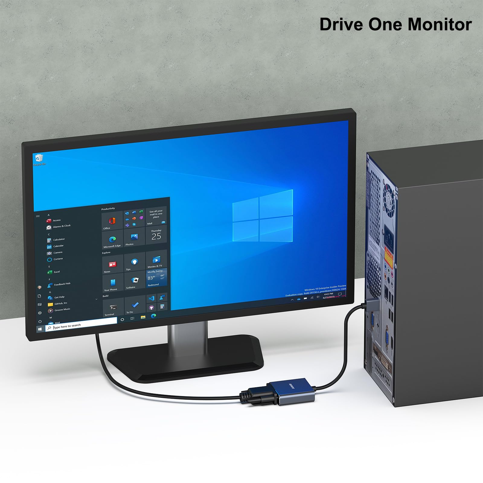 BENFEI USB 3.0 to VGA Adapter, USB 3.0 to VGA Male to Female Adapter for Windows 11, Windows 10, Windows 8.1, Windows 8, Windows 7(Not for Mac)