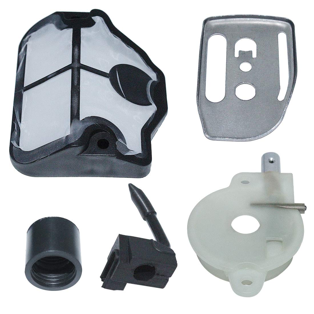 AUMEL Oil Pump Pick Up Bar Plate Air Filter Intake Boot Kit for Husqvarna 136 137 141 142 Chainsaw Replace 545036801, 530047855, 530029811