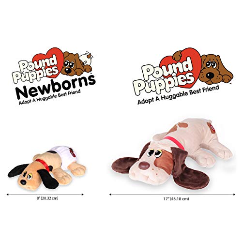 Basic Fun Pound Puppies Classic Stuffed Animal Plush Toy - Great Gift for Girls & Boys - 17" - White with Brown Spots