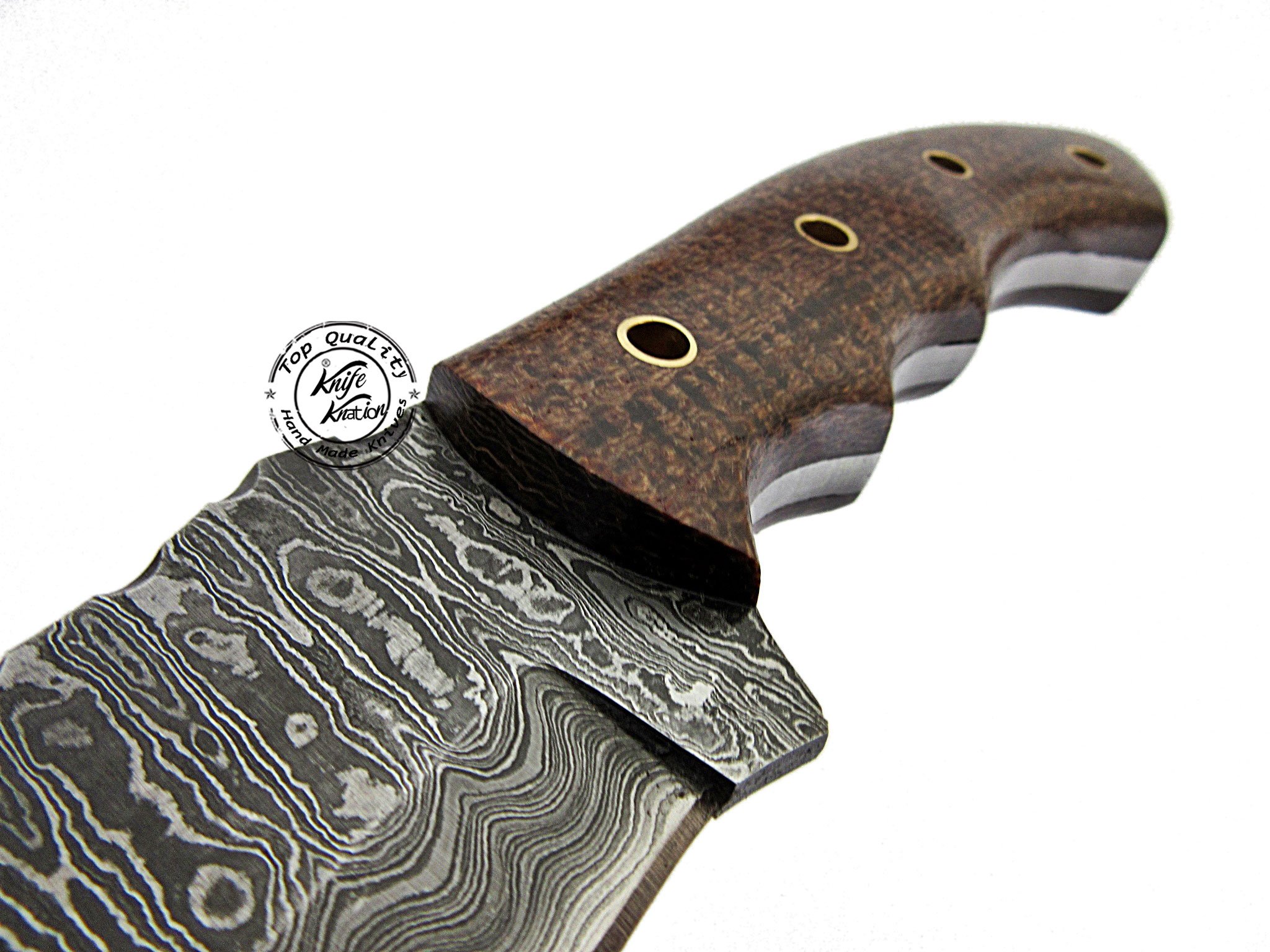Beautiful Brown Micarta Handmade Damascus Steel Tracker Hunting Knife Prime Quality