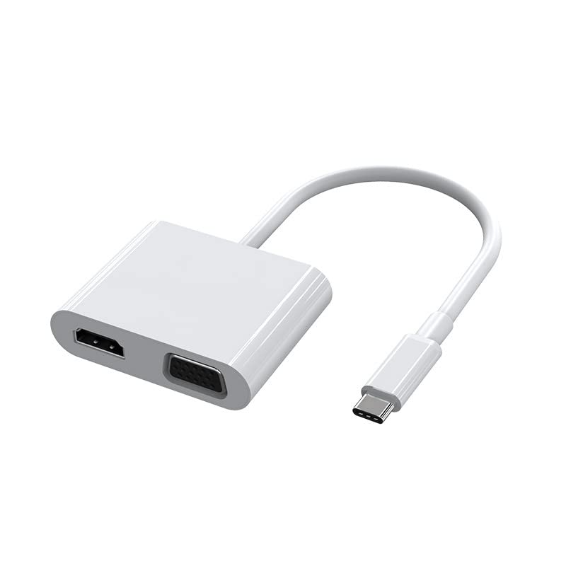 BRASSU Type-C to HDMI/VGA Adapter Splitter