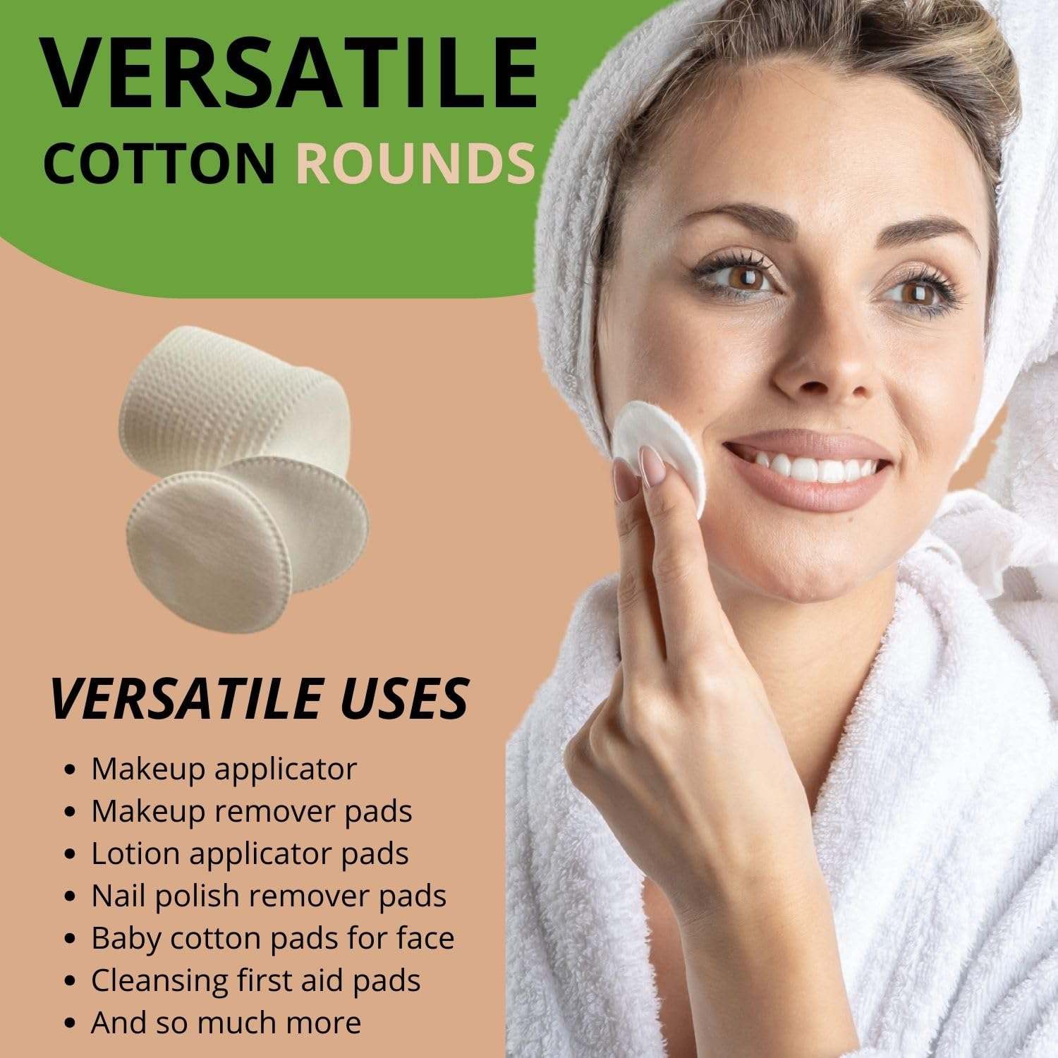Beautiful Mind Cotton Rounds Makeup Remover Pads β Pack of 200 β Lint Free Eco-Friendly & Compostable β Use as Makeup Applicator, Nail Polish Remover, or Baby Care Pad β Kraft Box