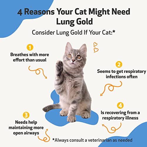 Pet Wellbeing Lung Gold for Cats - Vet-Formulated - Lung & Respiratory Immune Support, Open Airways, Easy Breathing - Natural Herbal Supplement 2 oz (59 ml)