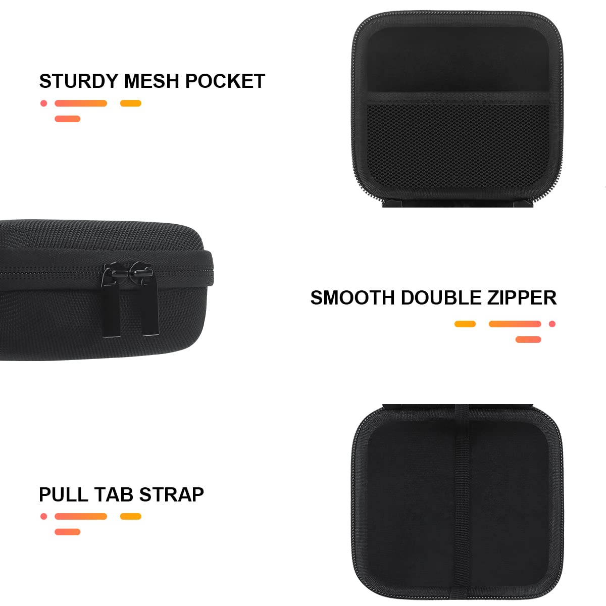 BOVKE Travel Router Case for NETGEAR Nighthawk M1 MR1100 / M5 MR5200 / M6 / M6 Pro MR6500 5G Wireless WiFi Mobile Hotspot Router, Mesh Pocket for Accessories, Black
